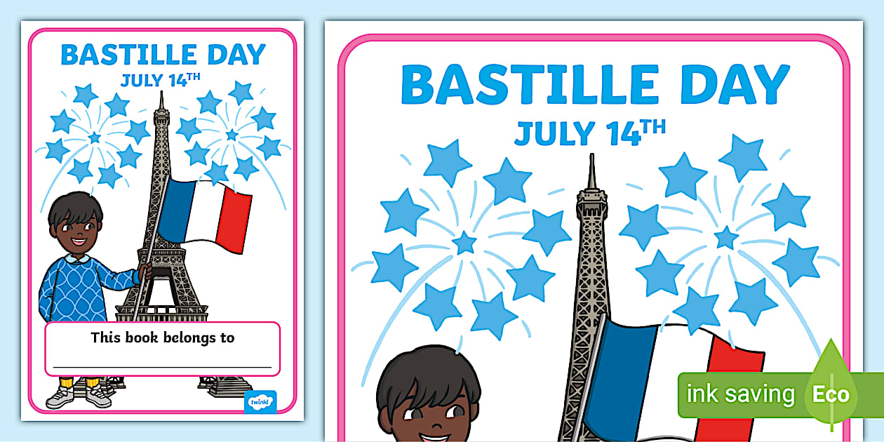 Printable Bastille Day Book Cover (teacher made) - Twinkl