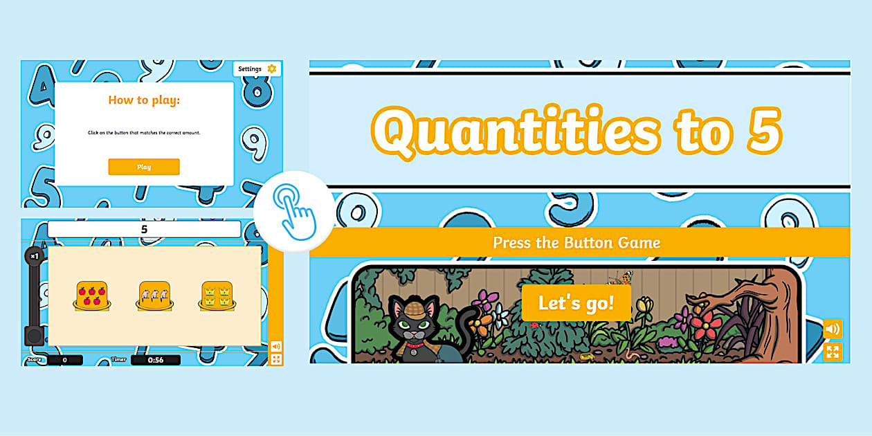 👉 Quantities to 5 EYFS Press the Button Maths Game
