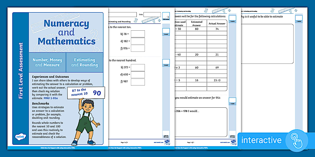 Interactive PDF: First Level Assessment -Estimating Rounding