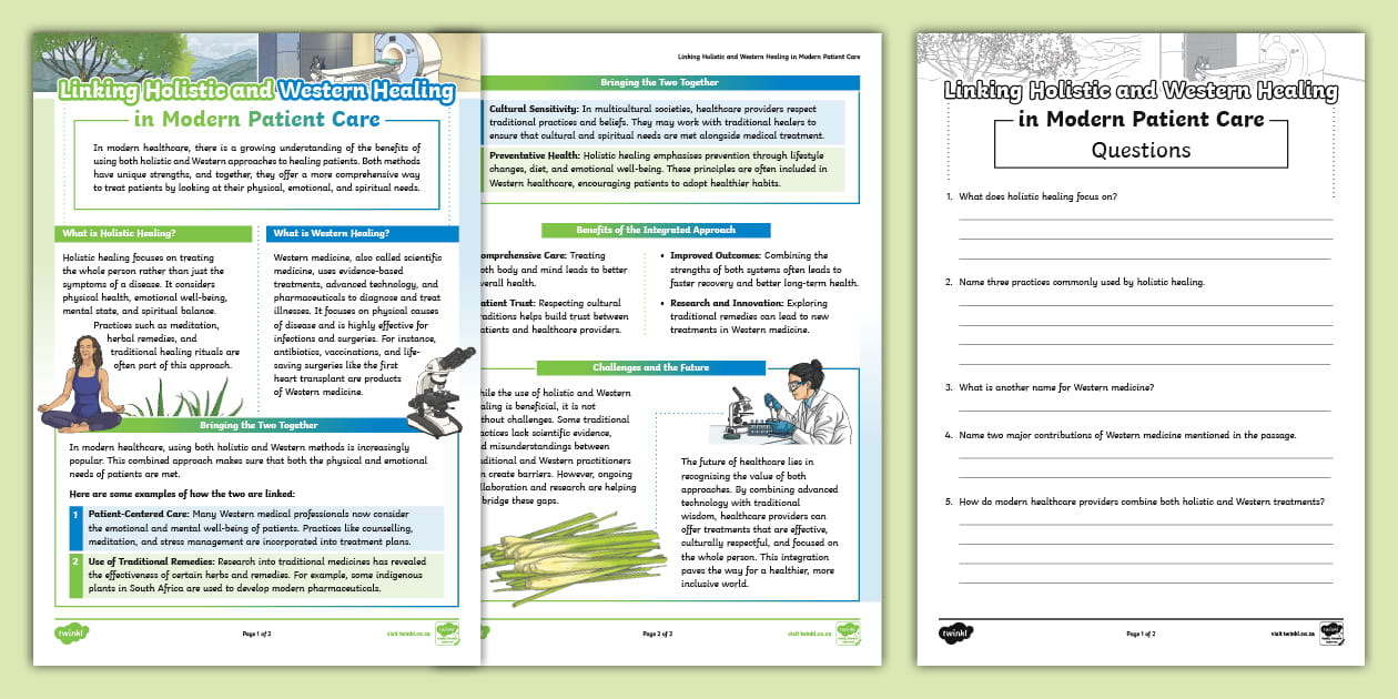 Linking Holistic and Western Healing Today (teacher made)