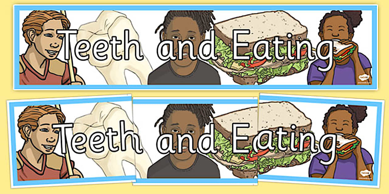 Cursive Teeth And Eating Display Banner (professor feito)