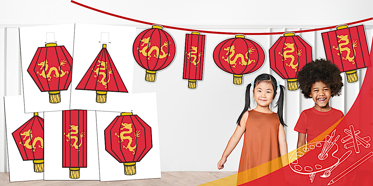 Paper Lanterns Chinese New Year Bunting | Twinkl Art Gallery
