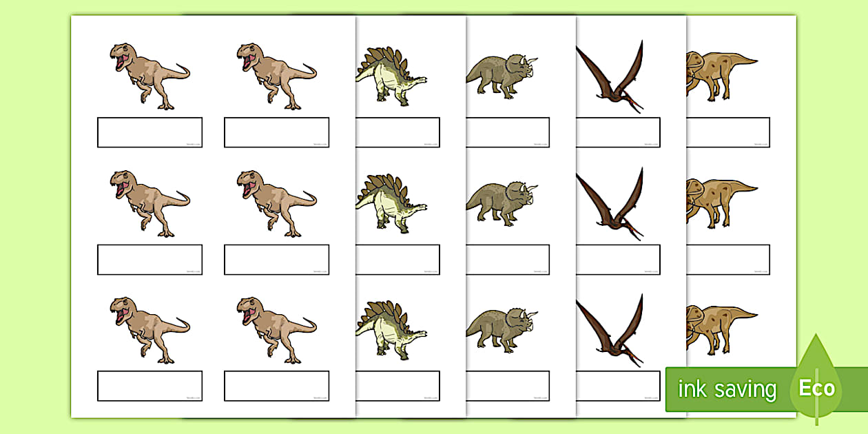 Editable Self-Registration Labels (Dinosaur) (teacher made)
