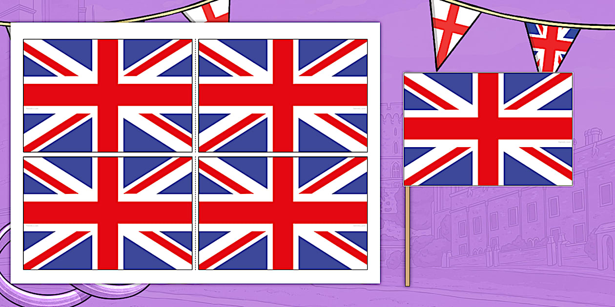Black and White Union Flag Handheld Flags (teacher made)