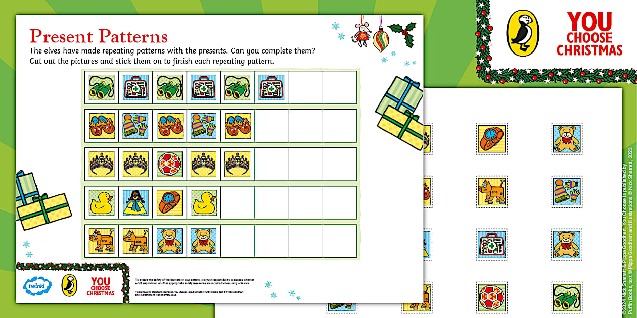 FREE! - You Choose Christmas: Present Patterns - Twinkl