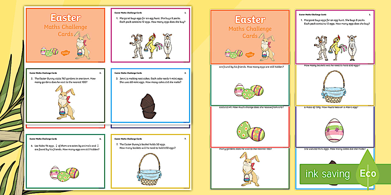 LKS2 Easter Maths Challenge Cards - KS2 - Primary Resource