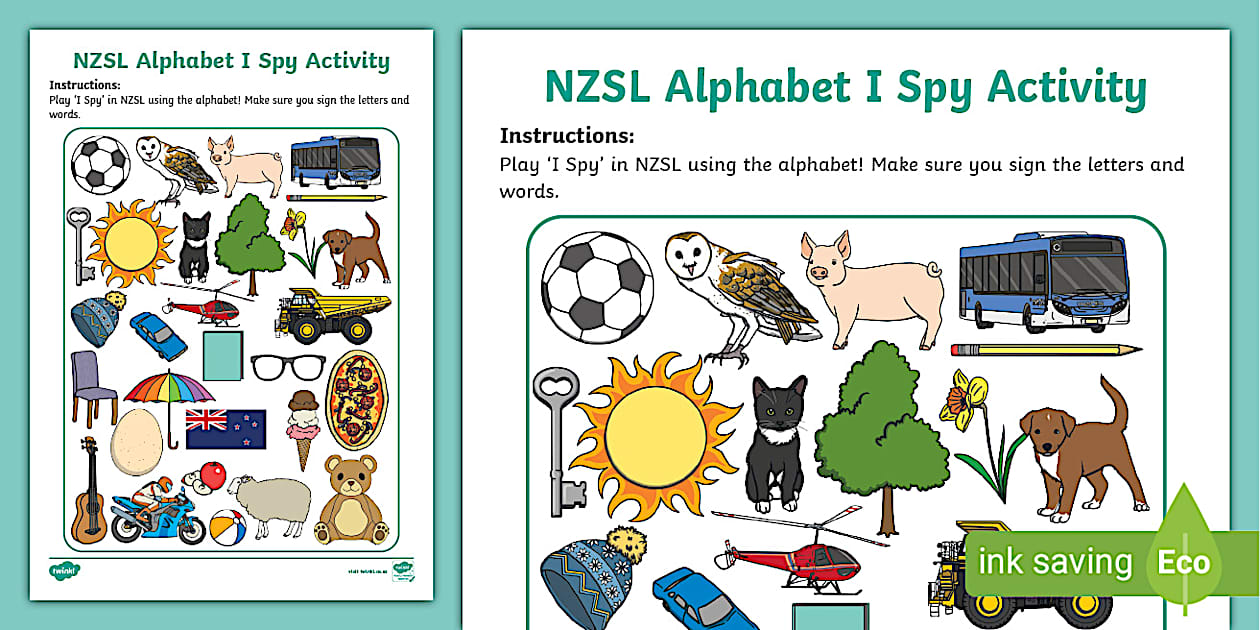 NZSL Alphabet I Spy Activity