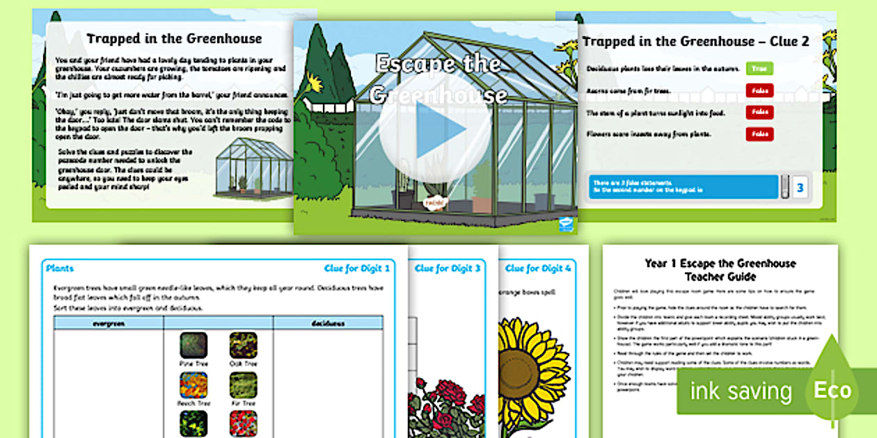 KS1 Plants Game | Escape the Room (teacher made) - Twinkl