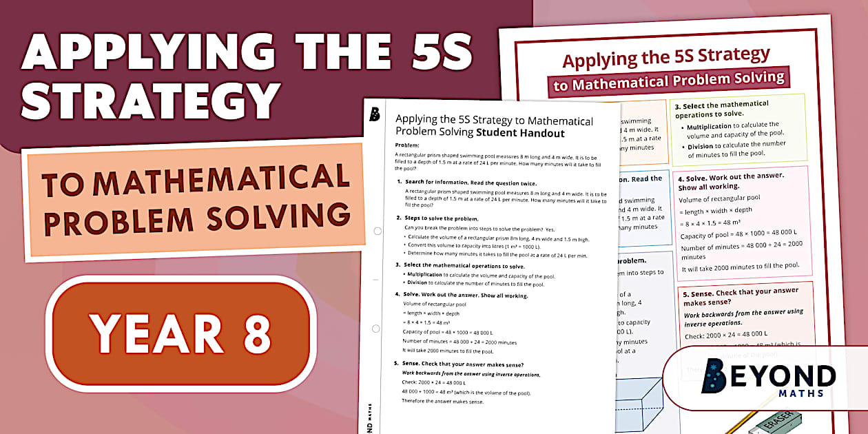 5S Maths Problem Solving Strategy Poster