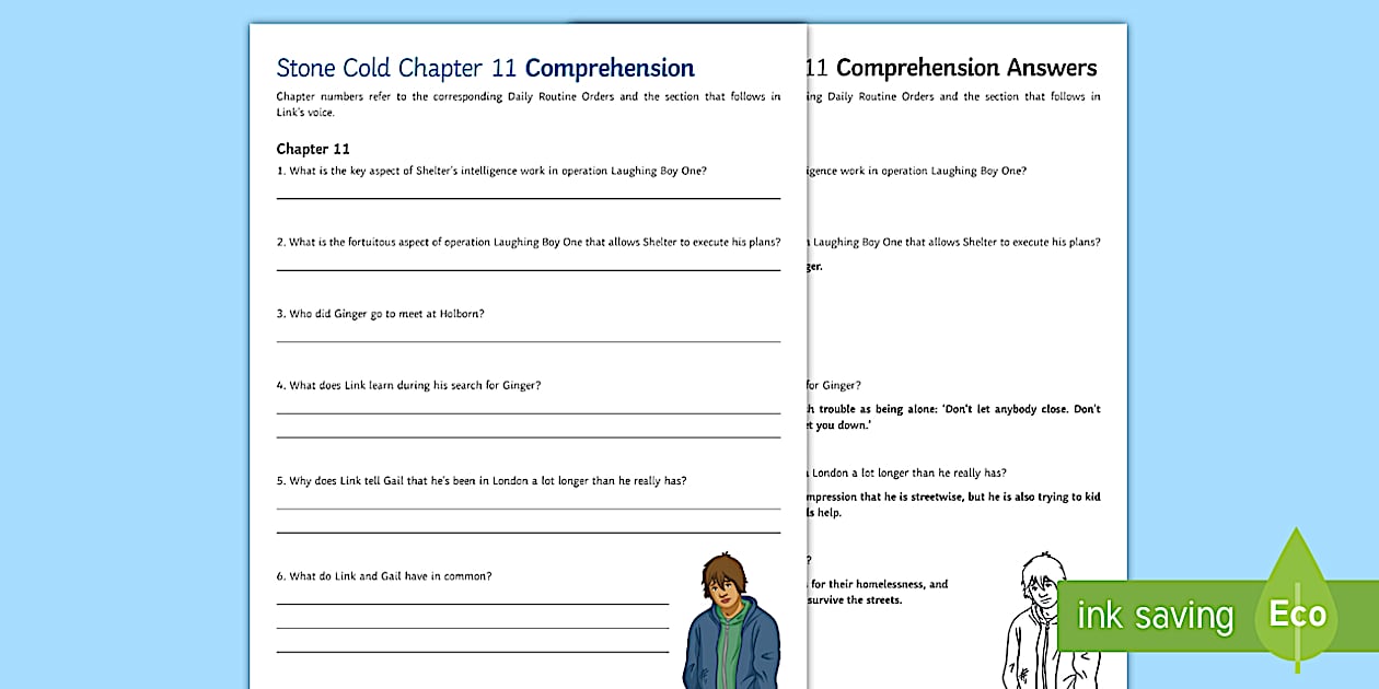 Chapter 11 Comprehension Questions to Support Teaching on 'Stone Cold' by