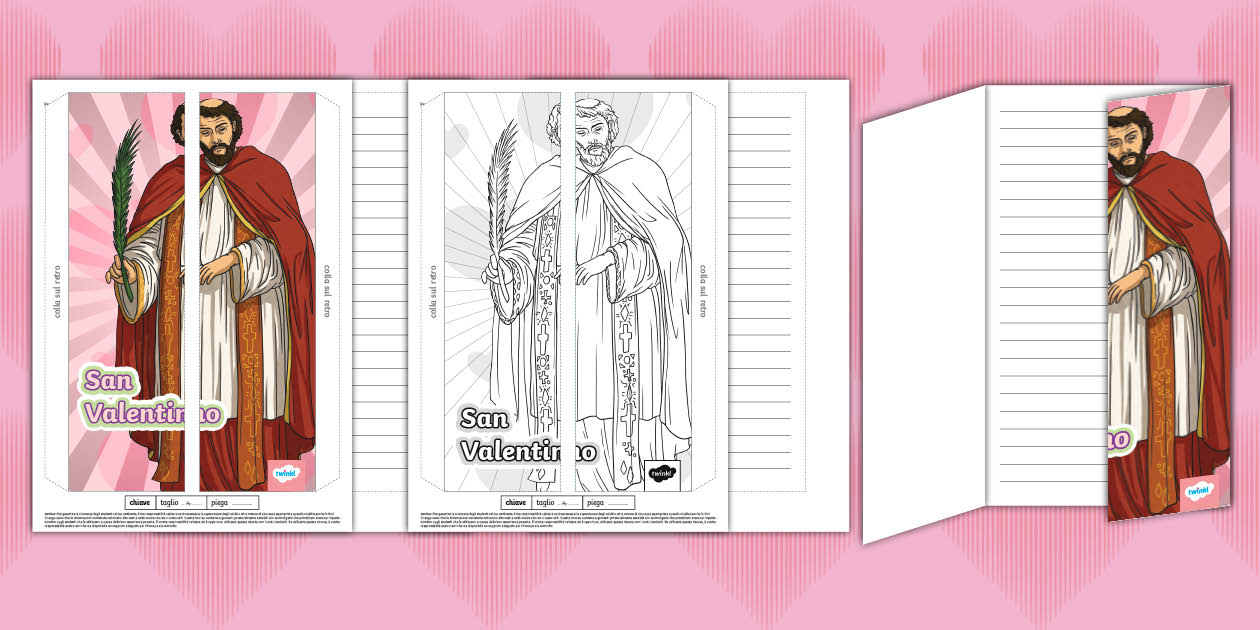 Modello di scrittura pieghevole: San Valentino - Twinkl