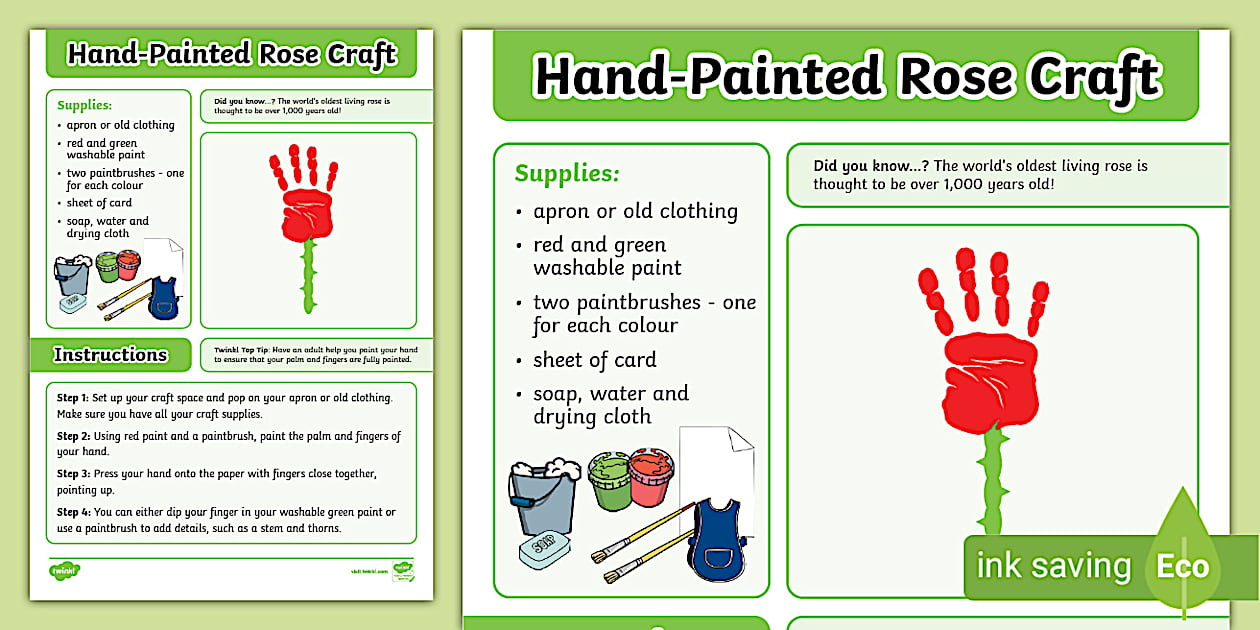 Hand-Painted Roses Craft (teacher made) - Twinkl