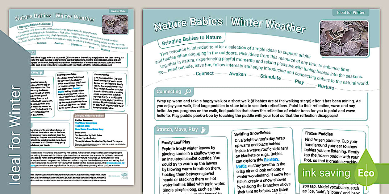 EYFS Nature Babies Outdoor Learning: Winter Weather - Twinkl