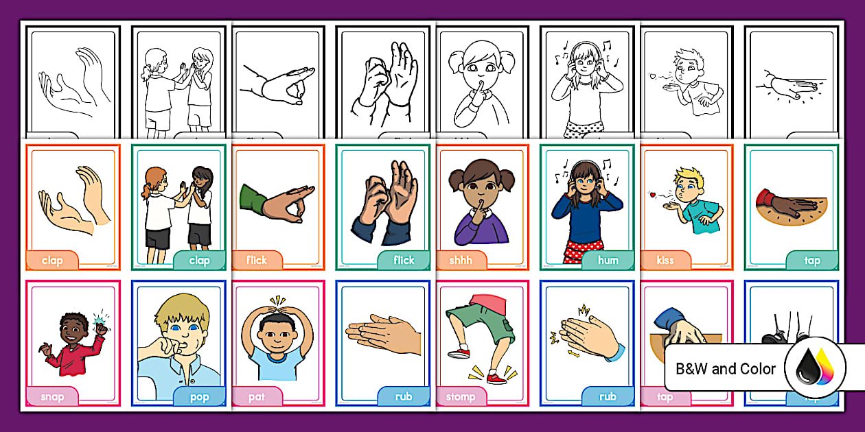 Body Percussion Flash Cards (teacher made) - Twinkl