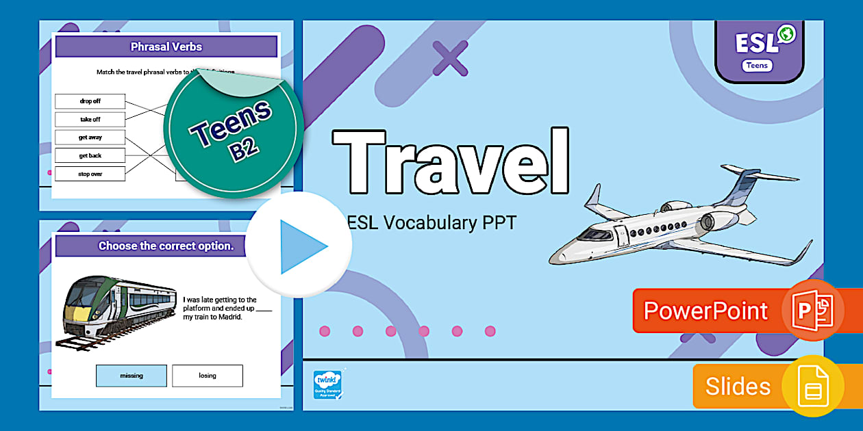 ESL Travel Vocabulary PPT [Teens, B2] (teacher made)