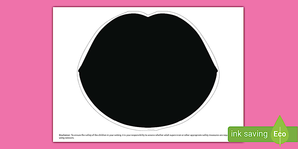 Lips Silhouette Cut-Out (teacher made) - Twinkl