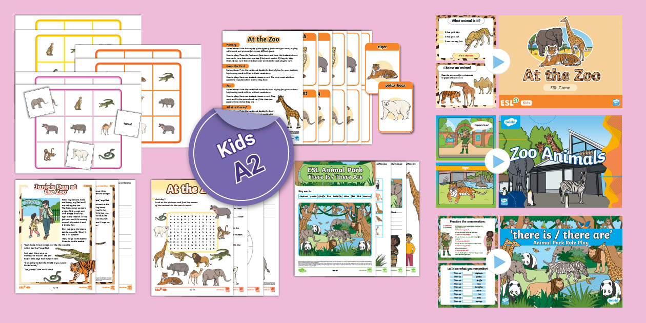 ESL At the Zoo Lesson Plan for Kids (teacher made) - Twinkl