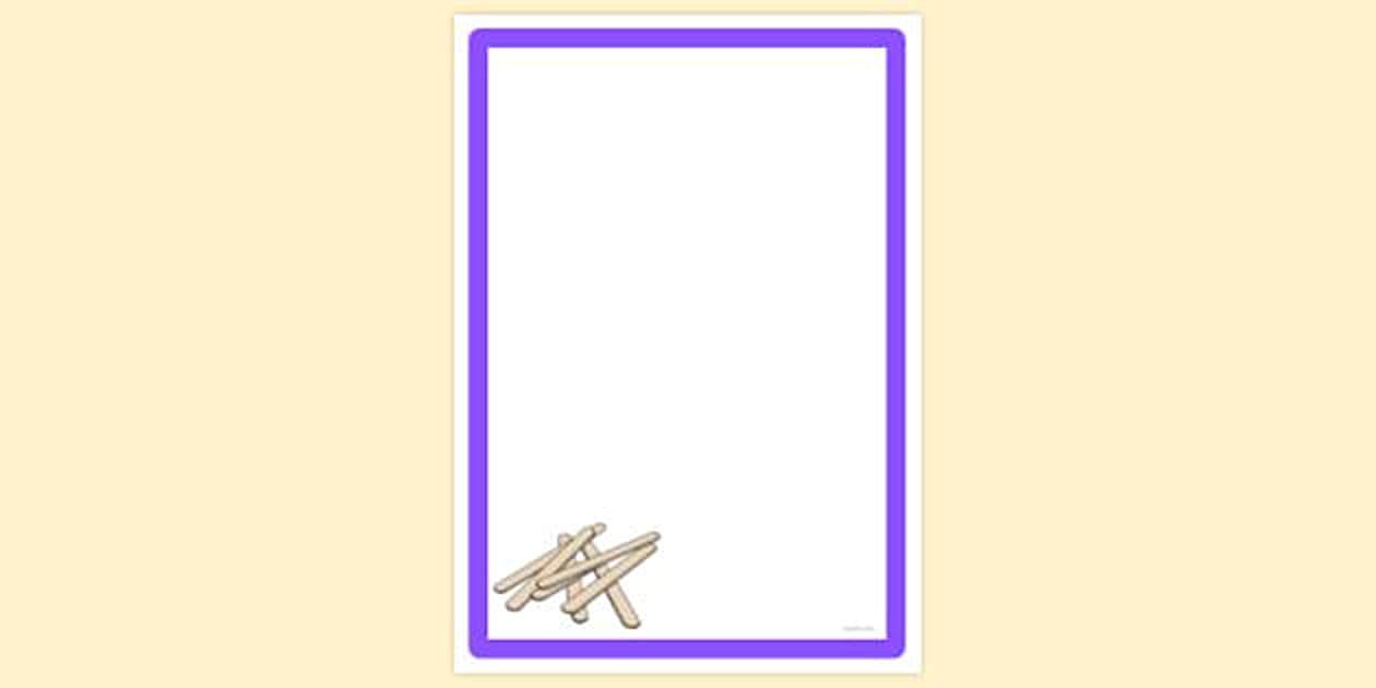 Simple Blank Pile of Lolly Sticks Page Border | Twinkl