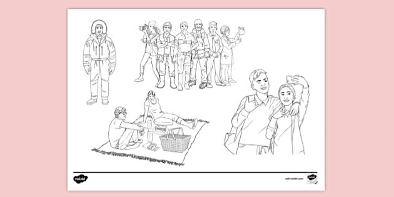 Realistic People Colouring Page Colouring | Colouring Sheets