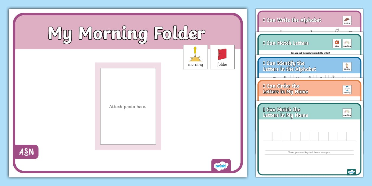 ASN Morning Letters and Words Folder (teacher made) - Twinkl