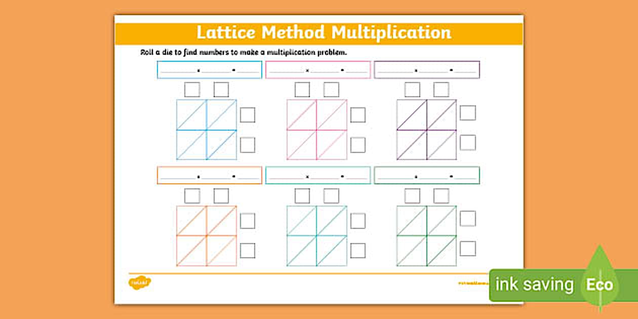 Lattice Method Multiplication: Blank Worksheet - Twinkl