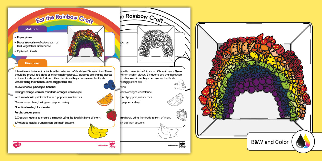 Eat the Rainbow Food Art Craft (teacher made) - Twinkl