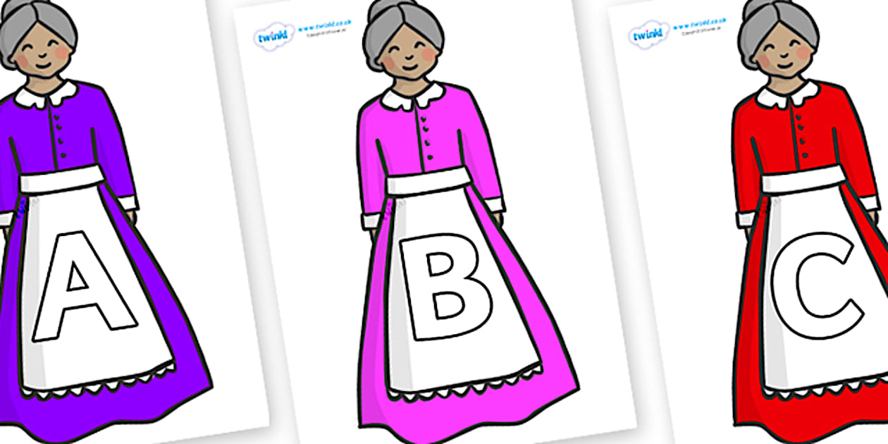 Cursive A-Z Alphabet on Old Mother Hubbard (teacher made)