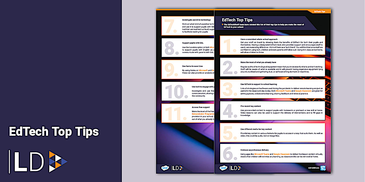 EdTech Top Tips (teacher made) - Twinkl
