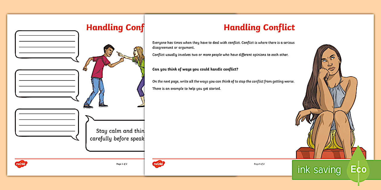 Handling Conflict Worksheet / Worksheet - Twinkl