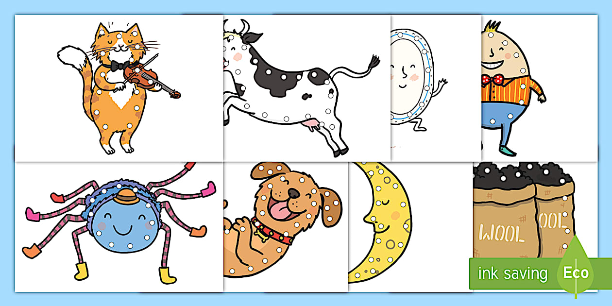 Nursery Rhymes Lacing Cards (teacher made) - Twinkl