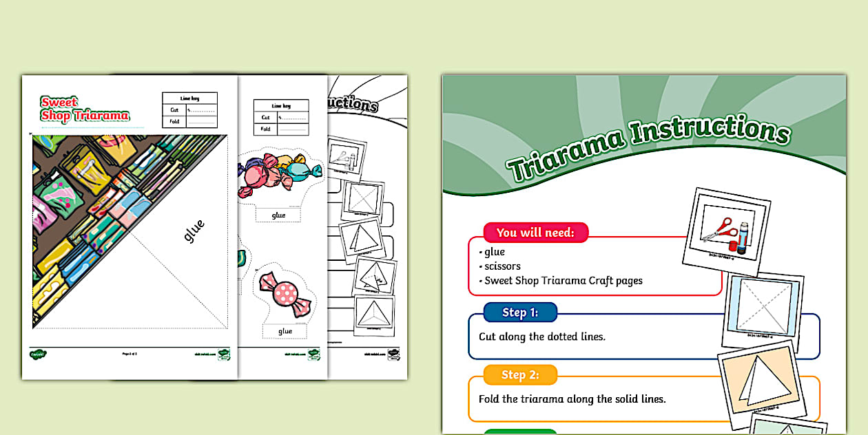 Sweet Shop Triarama Craft - Twinkl Craft (teacher made)