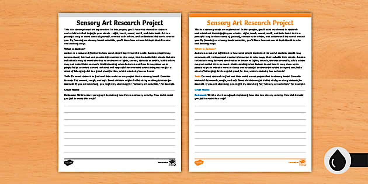 Sensory Art Research Project - Junior (teacher made)