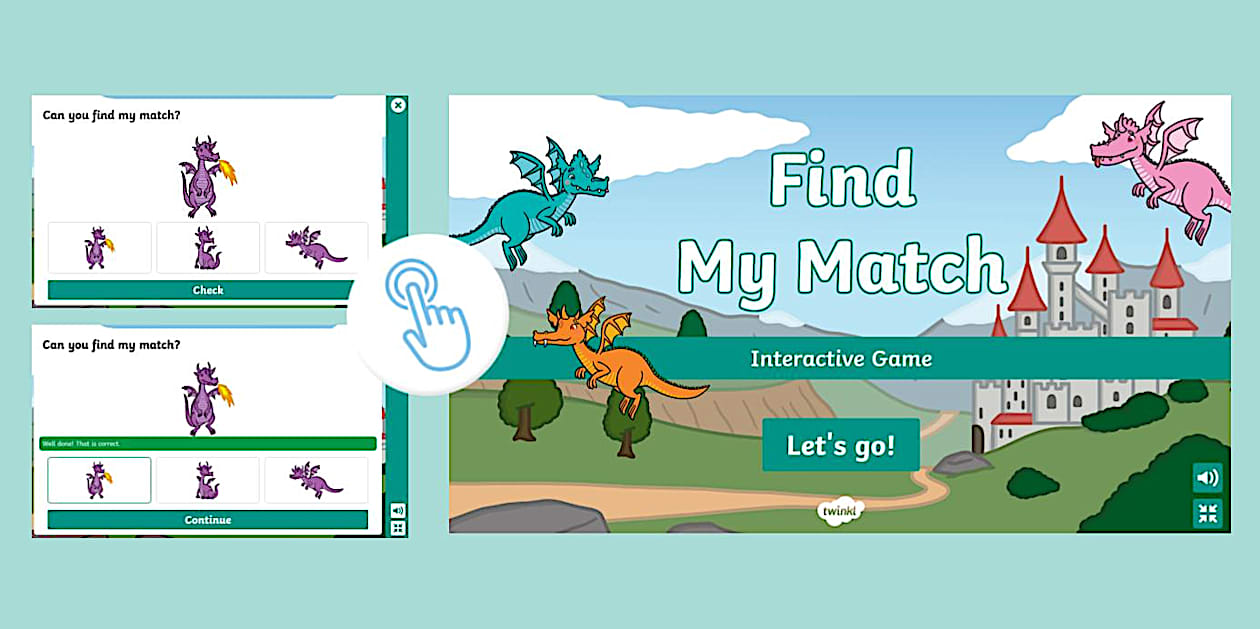 👉 EYFS Find My Match Interactive Dragon Game | Twinkl