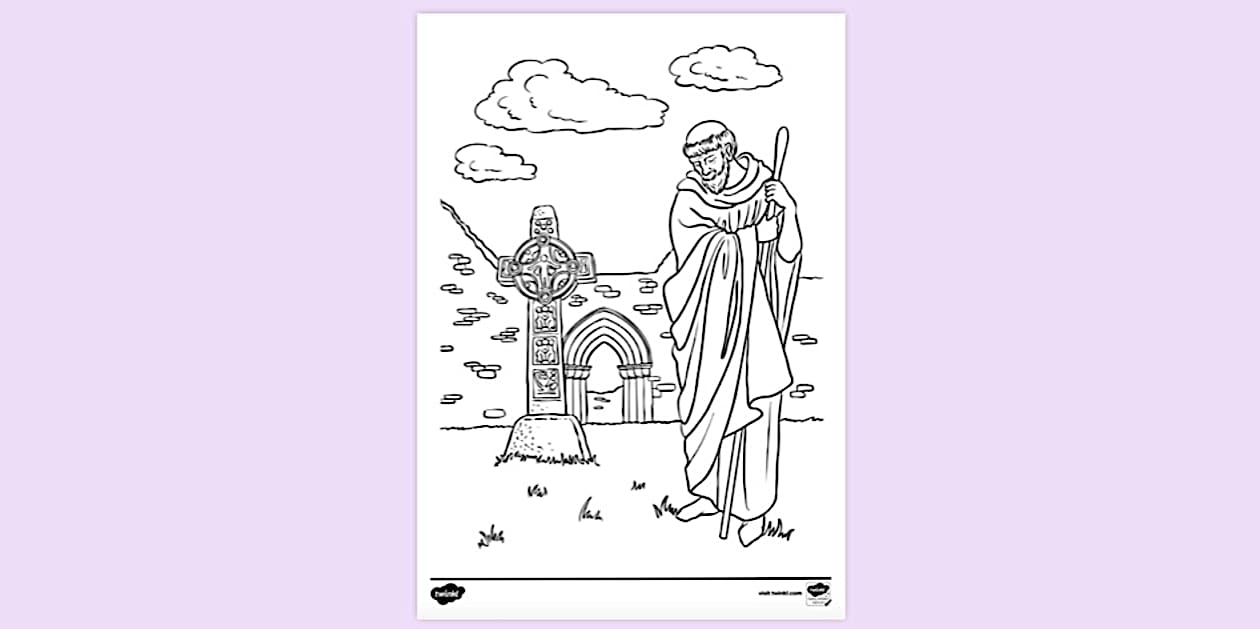 St Ciaran of Clonmacnoise Colouring | Colouring Sheets