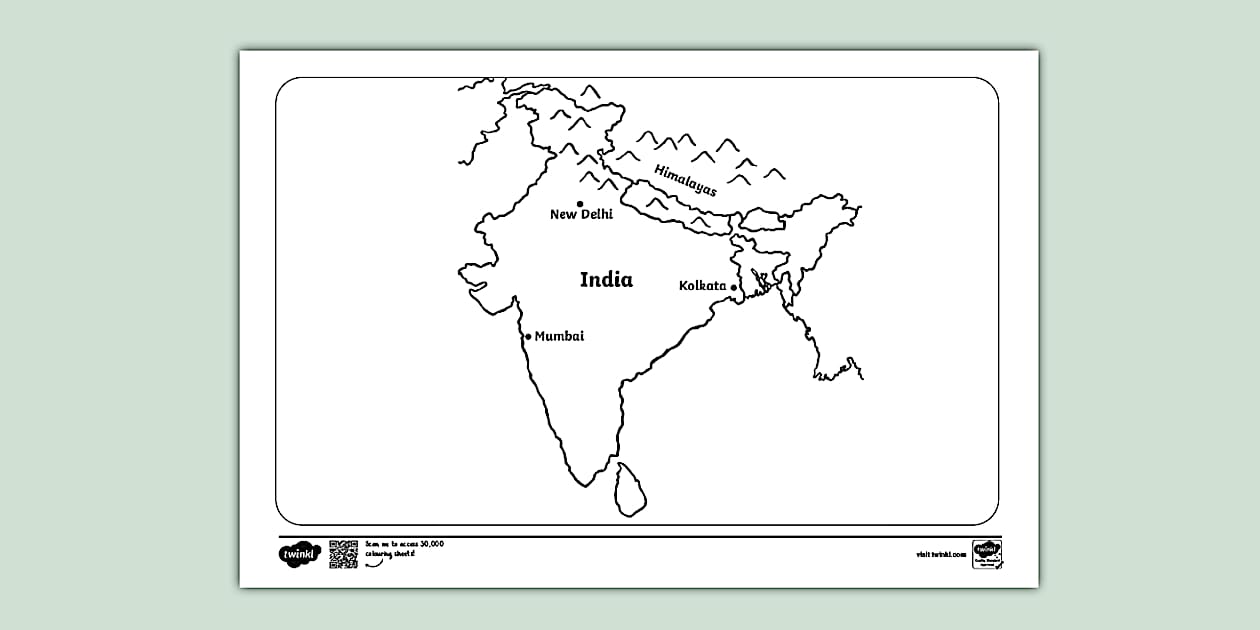 India Map Coloring Activity (Teacher-Made) - Twinkl