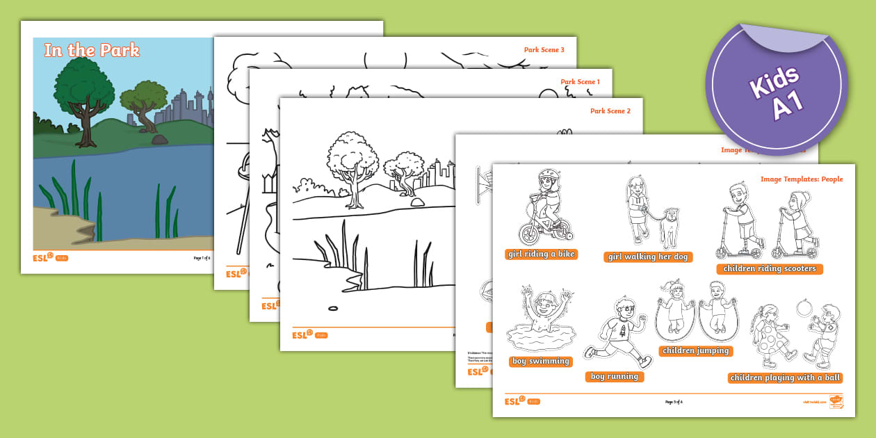 ESL Park Prepositions Craft for Kids (teacher made) - Twinkl
