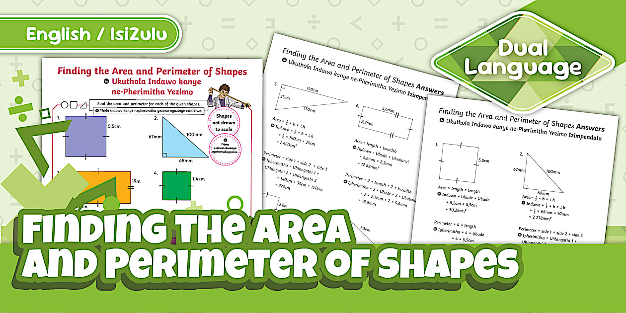 Finding the Area and Perimeter of Shapes Activity Sheet