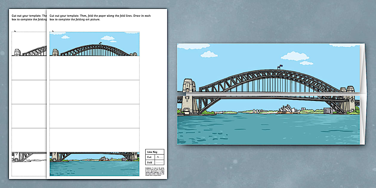 Sydney Harbour Bridge Folding Art Template (teacher made)