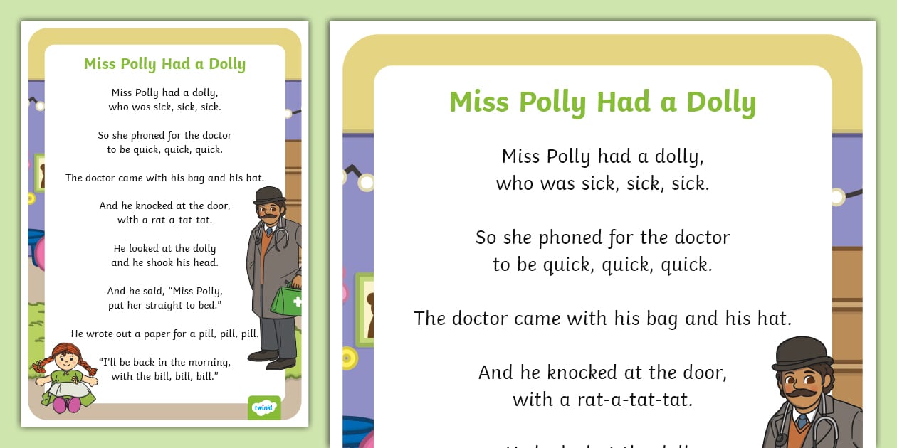 Miss Polly Had a Dolly | Nursery Rhyme Poster - Twinkl