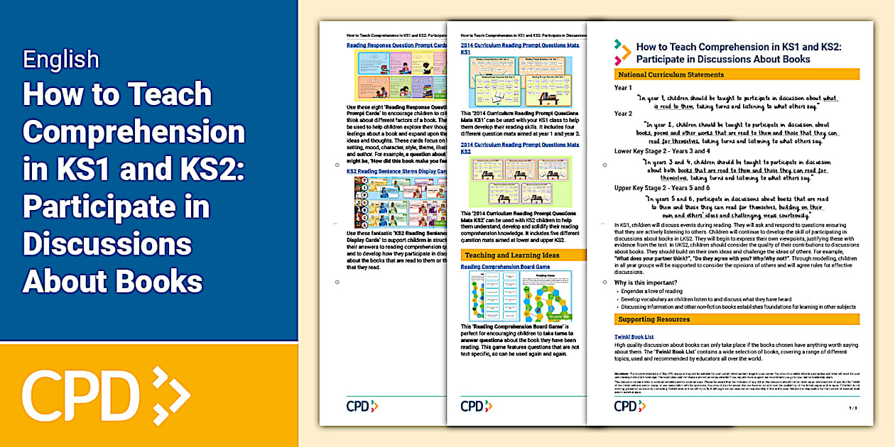 How to Teach Comprehension in KS1 and KS2: Participate in Discussions About