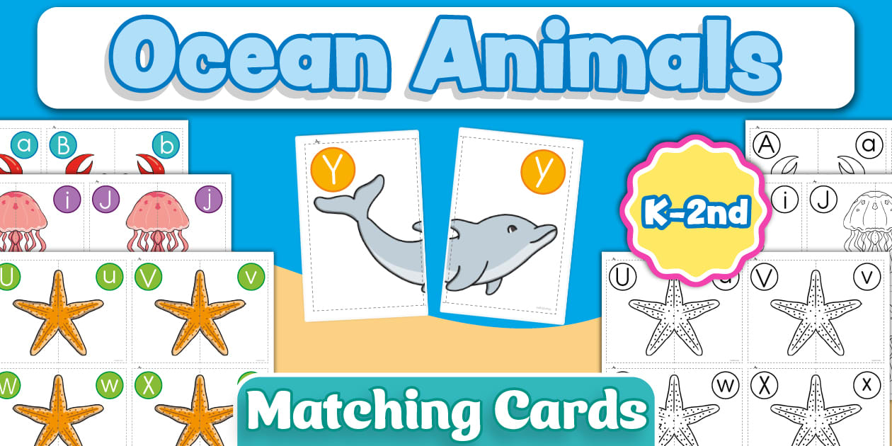 Ocean Animals Letter Matching Activity Cards (teacher made)