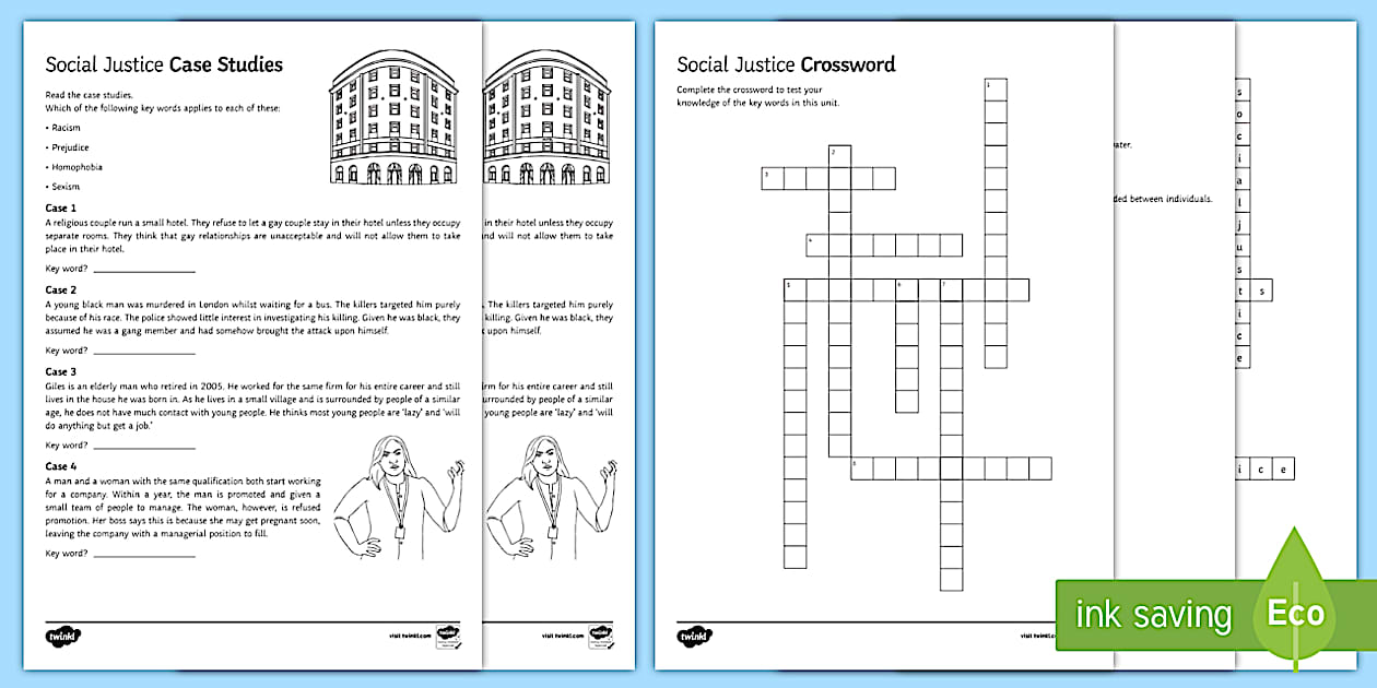 Social Justice Case Studies Activity Pack (teacher made)