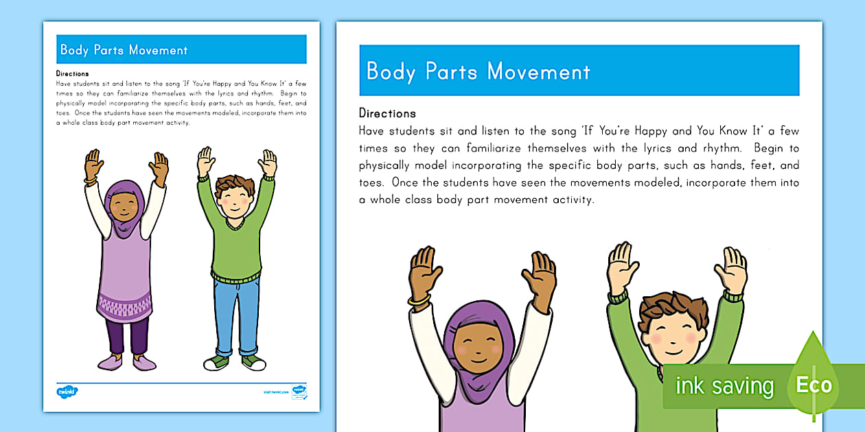 Body Parts Movement Activity Worksheet - Twinkl