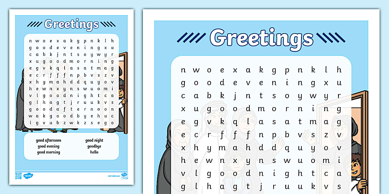 Greeting Word Search