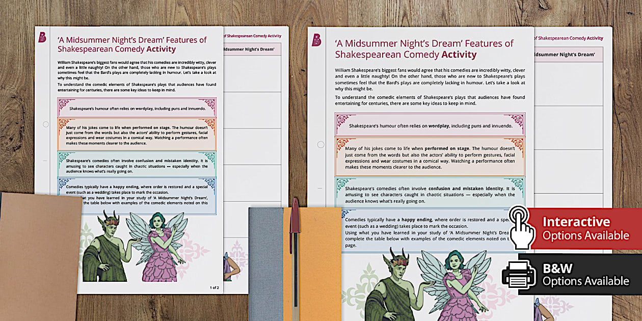 'A Midsummer Night's Dream' Features of Shakespearean Comedy