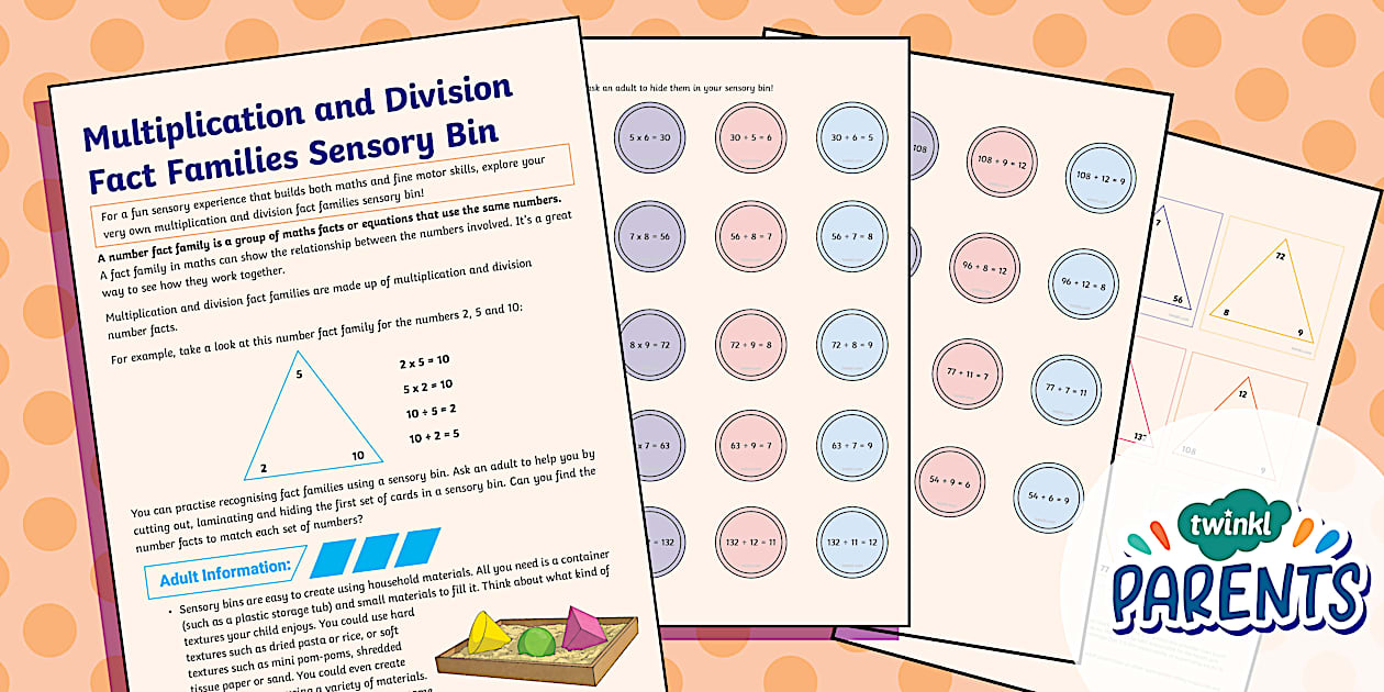SEND Maths Support: Multiplication and Division Fact Families Sensory Bin