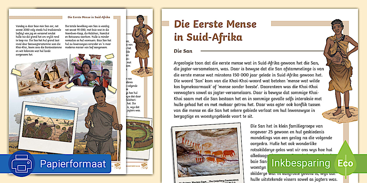 Die Eerste Mense in Suid-Afrika Aktiwiteit - Twinkl