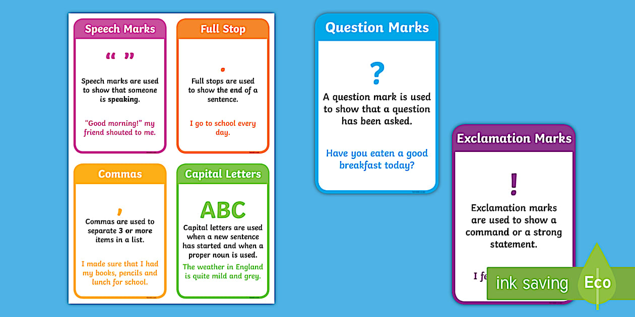 Editable Punctuation Flashcards (teacher made) - Twinkl