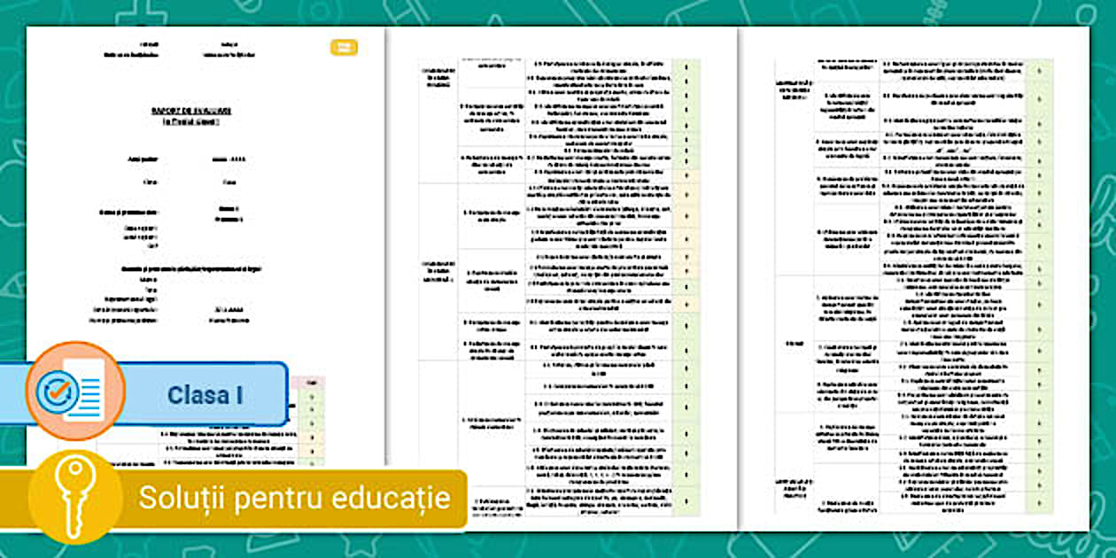 Clasa 1/I Raport pentru evaluarea la finalul anului școlar
