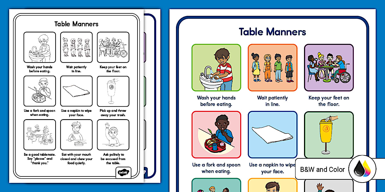 Table Manners Poster (creat de profesori) - Twinkl